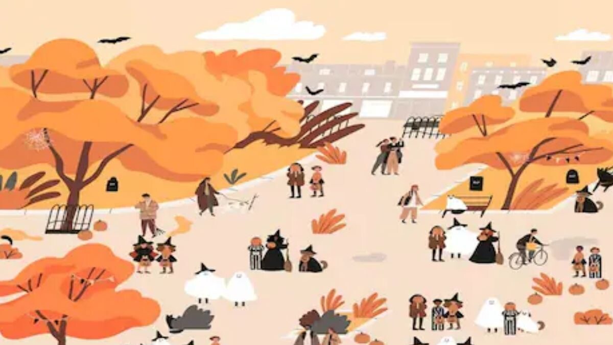Optical Illusion: Spot 5 Hidden Cats In This Halloween Scene; You Have ...