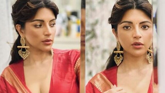 Sexy! Shama Sikander Amps Up Diwali Fashion In A Low Neckline Blouse ...