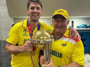 In Pics: Mitchell Marsh And Father Geoff Celebrate Australia’s Sixth ...