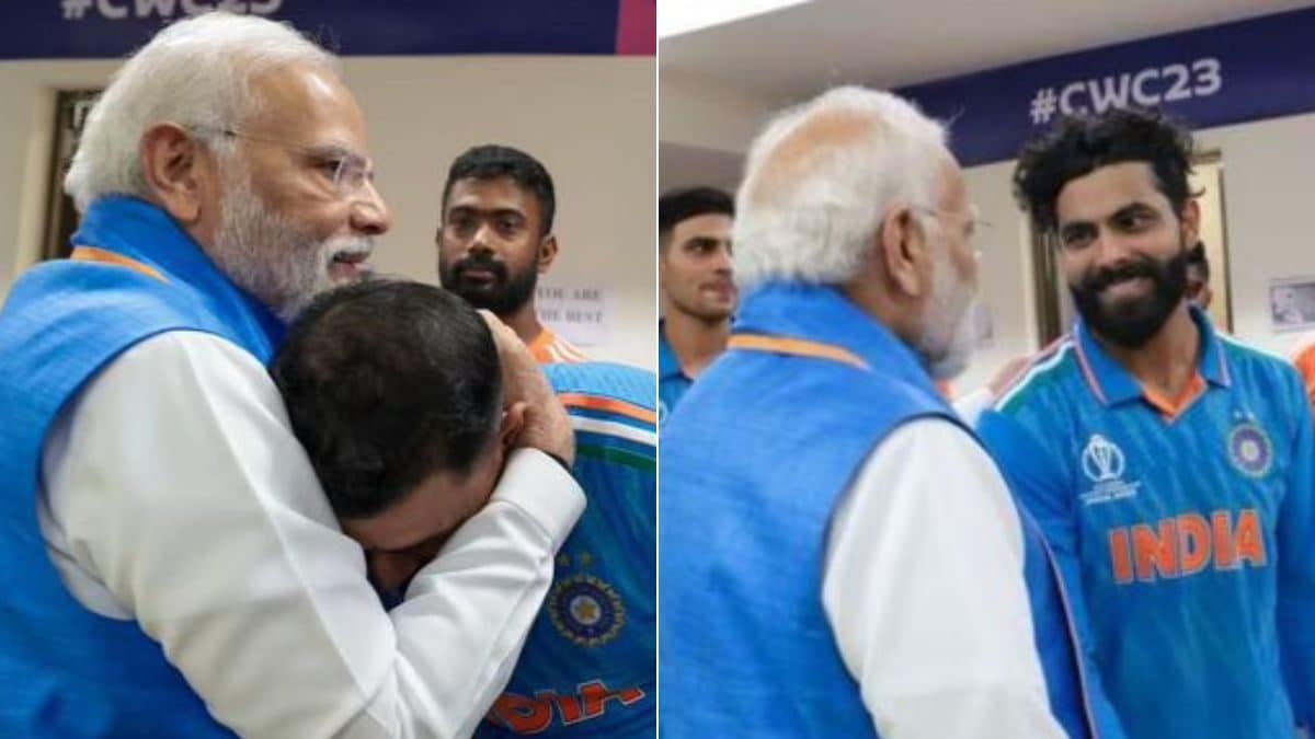 PM Modi Hugs Shami, Motivates Others in Indian Dressing Room After ...