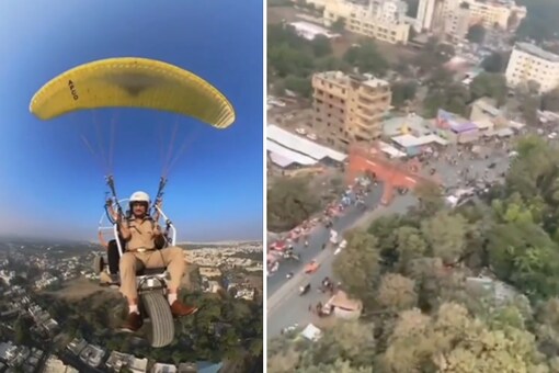 Watch: Gujarat Police Use Paraglider To Monitor Lili Parikrama - News18