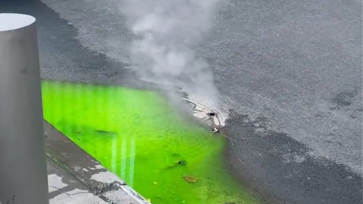 Video Shows Mysterious Green Liquid Spilling Onto New York Street ...