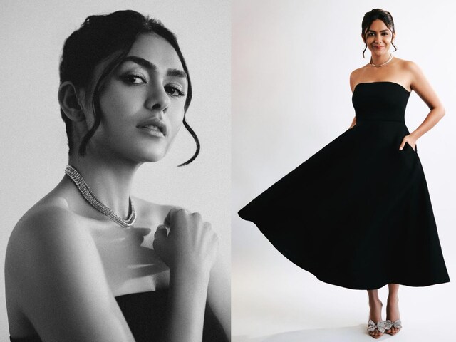 Bookmark Mrunal Thakur’s Classic Strapless Black Dress For A Gorgeous ...