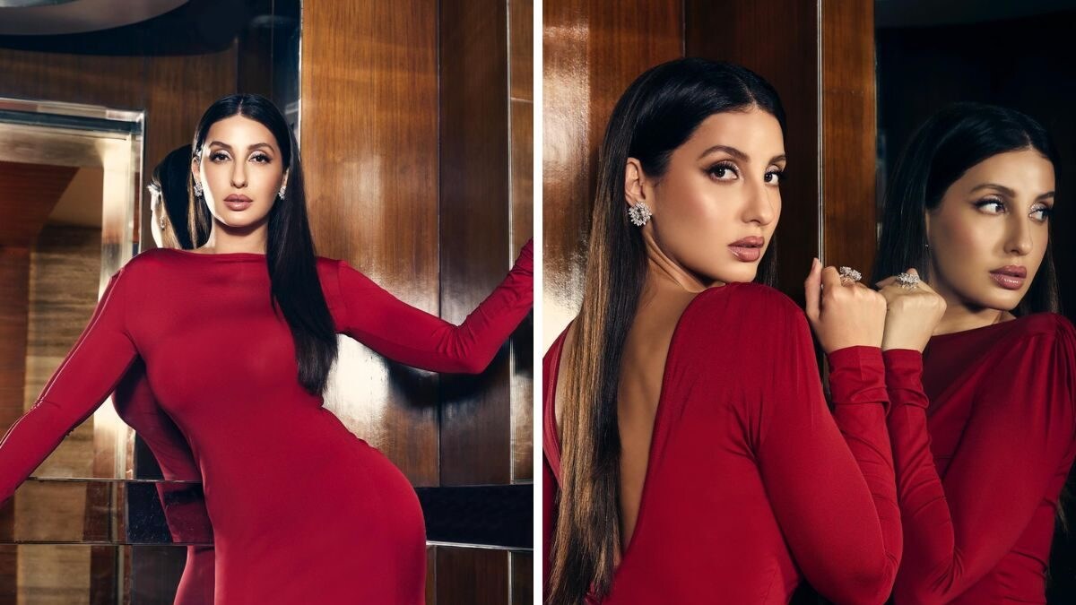 Nora Fatehi Radiates Elegance In Backless Ruby Red Dress, Fans Applaud ...