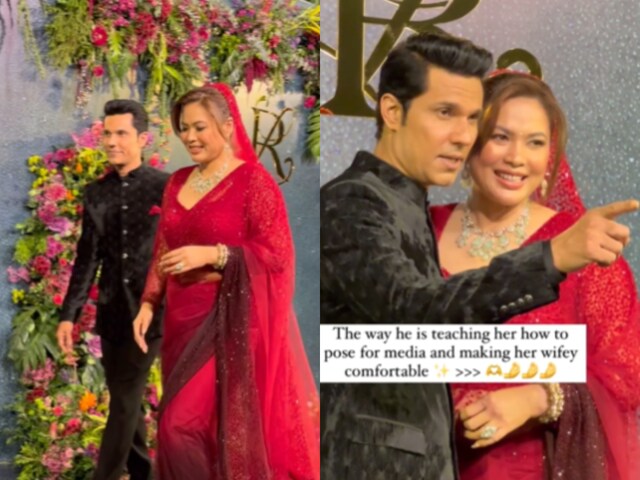 Randeep Hooda Holds Wife Lin Laishram Close At Their Wedding Reception ...