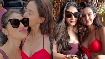 Sexy! Disha Patani Rocks A Bikini, Kisses And Holds Hands With BFF Mouni Roy At Beach Vacay ...