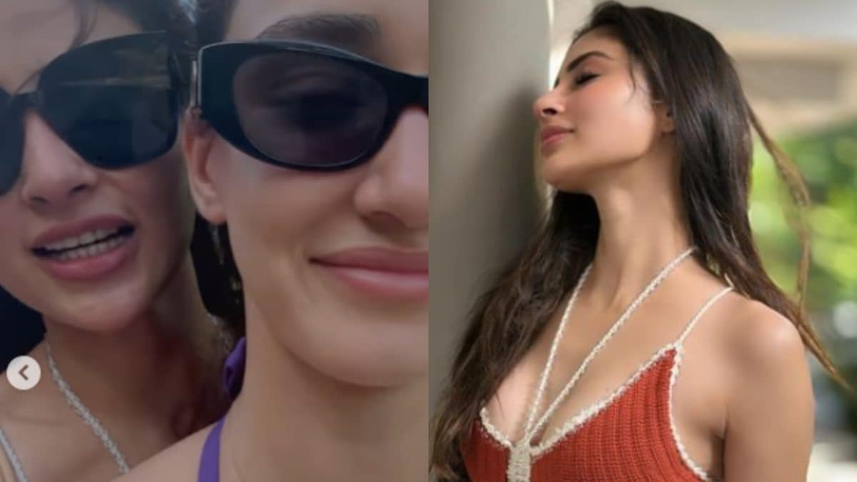 Sexy! Mouni Roy And Disha Patani Dish Major BFF Goals In Colourful Bikinis As They Take A Scooty ...