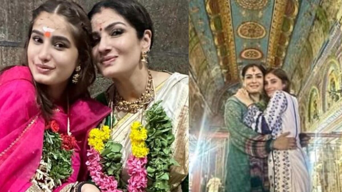 Raveena Tandon Visits Rameswaram Jyotirlinga With Daughter Rasha ...