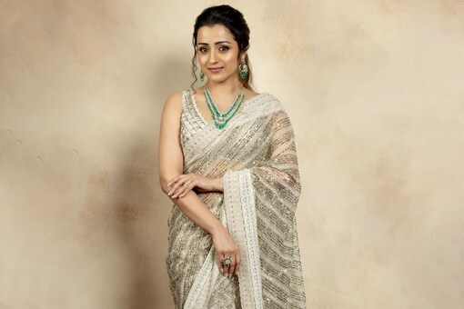 Trisha Krishnan’s Sequin Net Saree Is Your Ultimate Pick For The ...