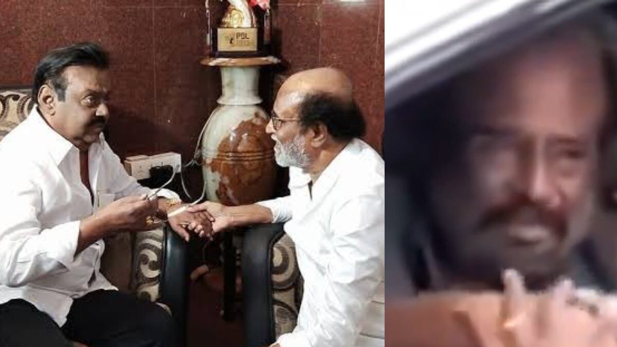 Emotional Rajinikanth Breaks Down at Vijaykanth's Funeral, Video Goes ...