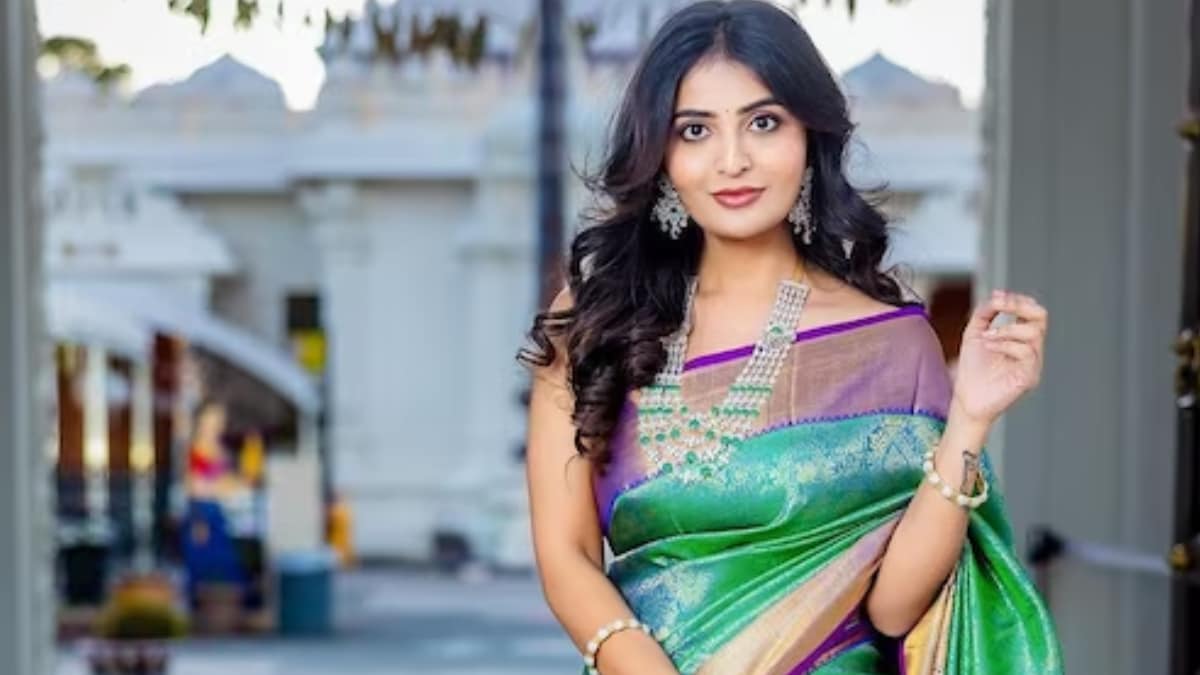 Ananya Nagalla Is Elegance Personified In Green-purple Silk Saree ...