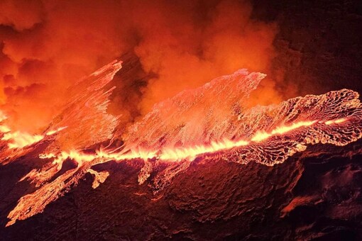 Watch: Iceland Volcano Erupts South of Capital Reykjavik after Weeks of Seismic Activity - News18