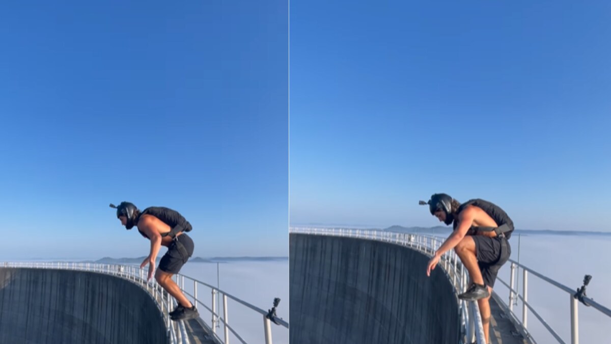 In A Daring Stunt, Man Takes A Plunge Into Nuclear Cooling Tower ...