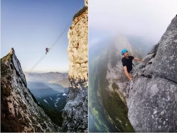 Man Climbs Austria’s Dangerous 700-metre High Sky Ladder; Watch At Your ...
