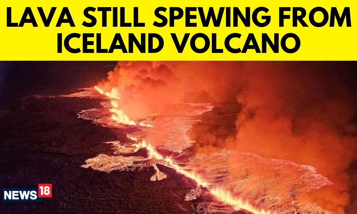 Lava still spewing from Iceland volcano - News18