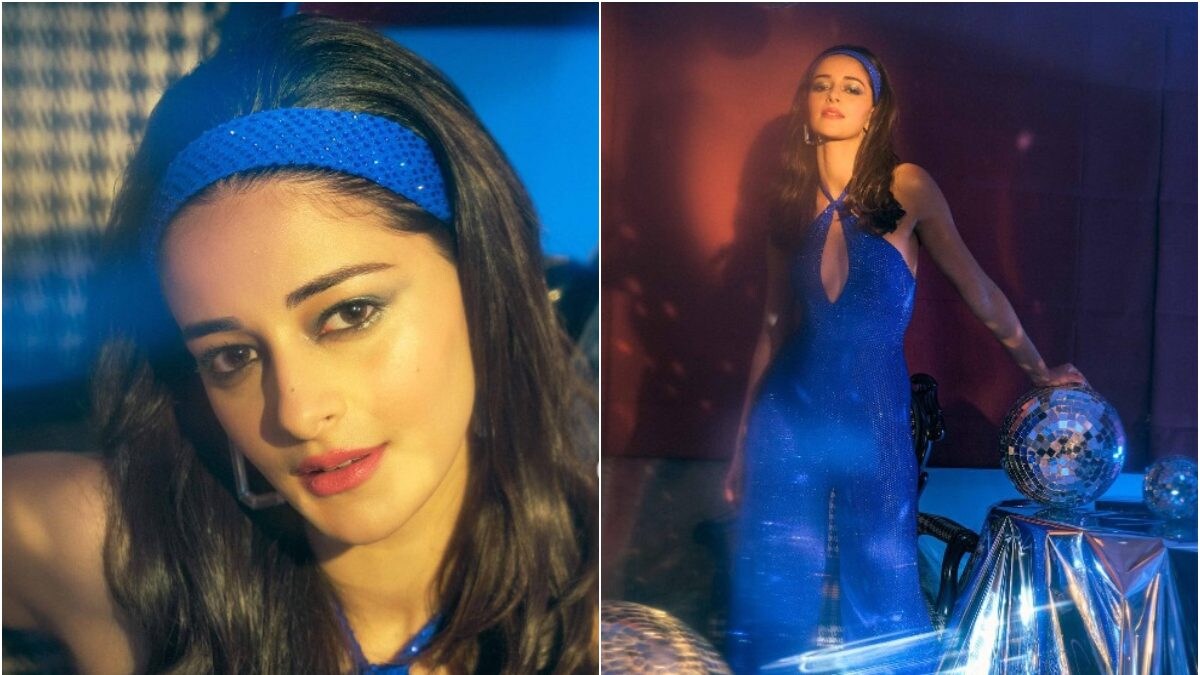 Ananya Panday Channels Retro Vibes in Blue Shimmer Jumpsuit, Fans Call Her ‘Hottie’; Photos - News18
