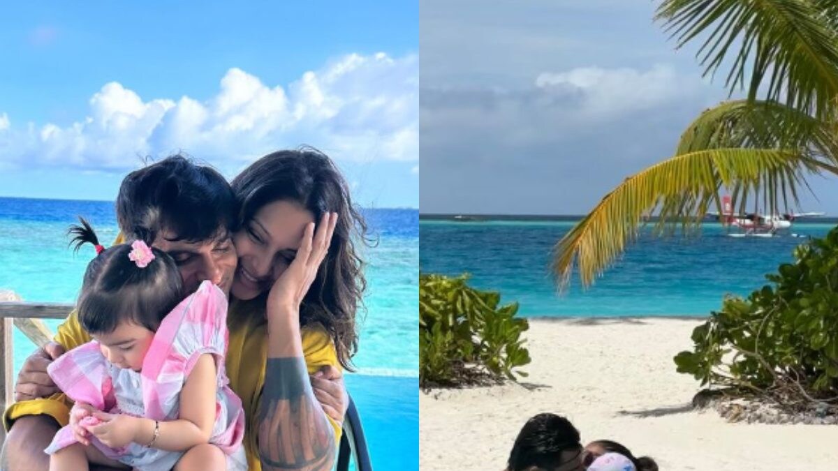 Bipasha Basu Gets A Sweet Kiss From Hubby Karan Singh Grover, Daughter ...