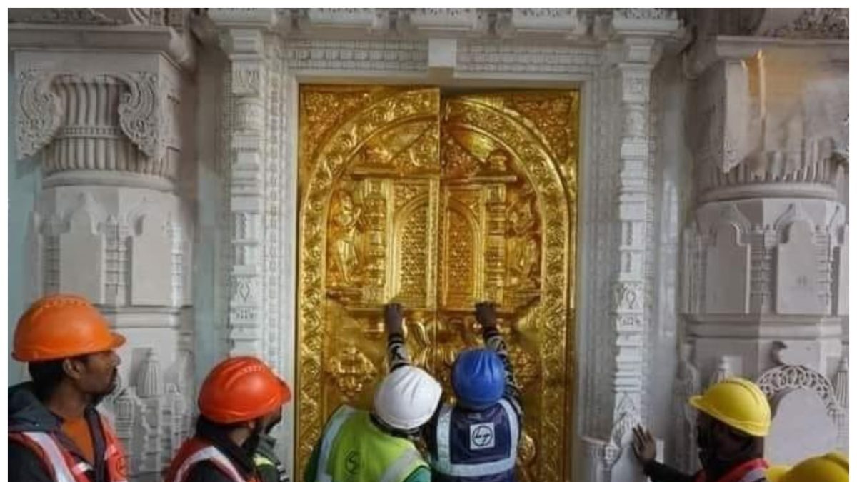 Ayodhya Ram Mandir: Golden Gate For 'Garbha Griha' Ready Ahead of 'Pran ...