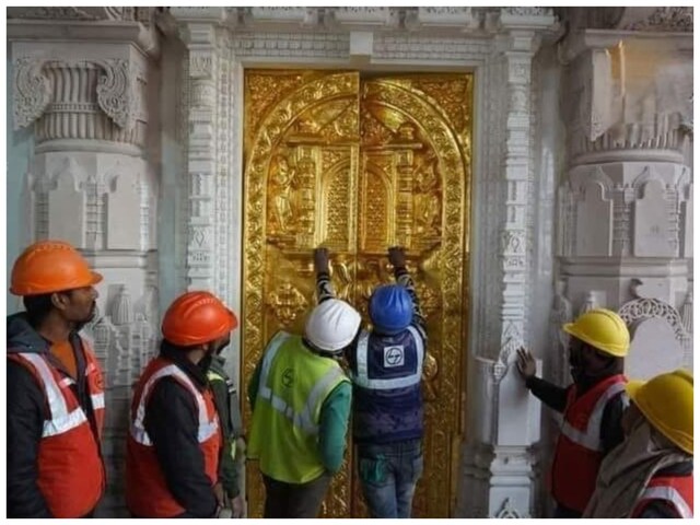 Ayodhya Ram Mandir: Golden Gate For 'Garbha Griha' Ready Ahead of 'Pran Pratistha' Ceremony ...