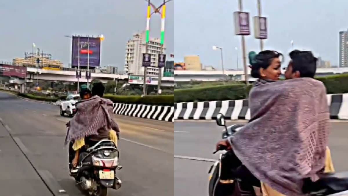 Mumbai Couple Caught Kissing and Hugging on Moving Scooter, Video Goes Viral | Viral News - News18