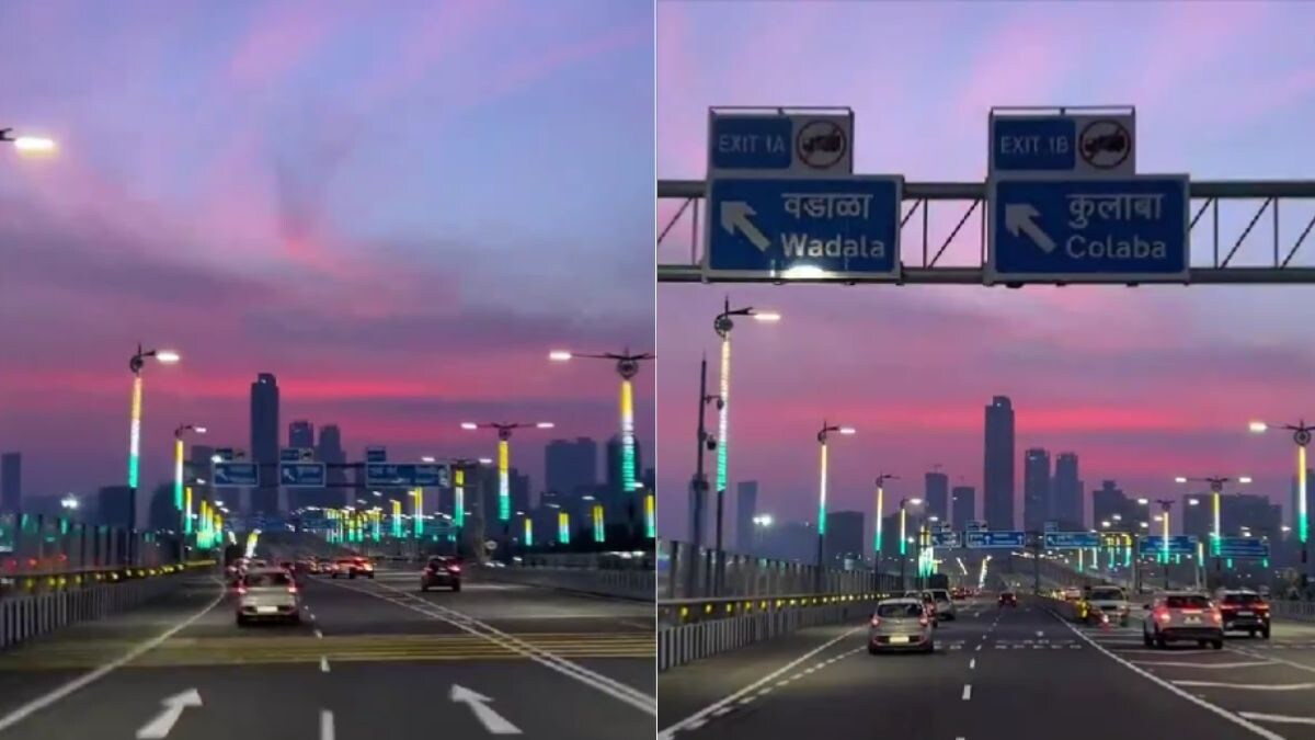 This Viral Video of Scenic Sunset from Mumbai's Atal Setu Bridge Will ...