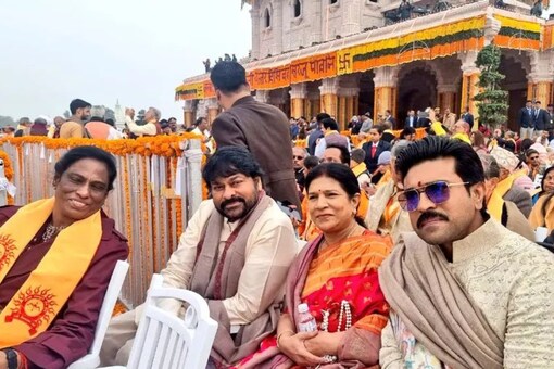 Rajinikanth, Chiranjeevi and Ram Charan Attend Ayodhya's Ram Mandir Pran Pratishtha Ceremony ...