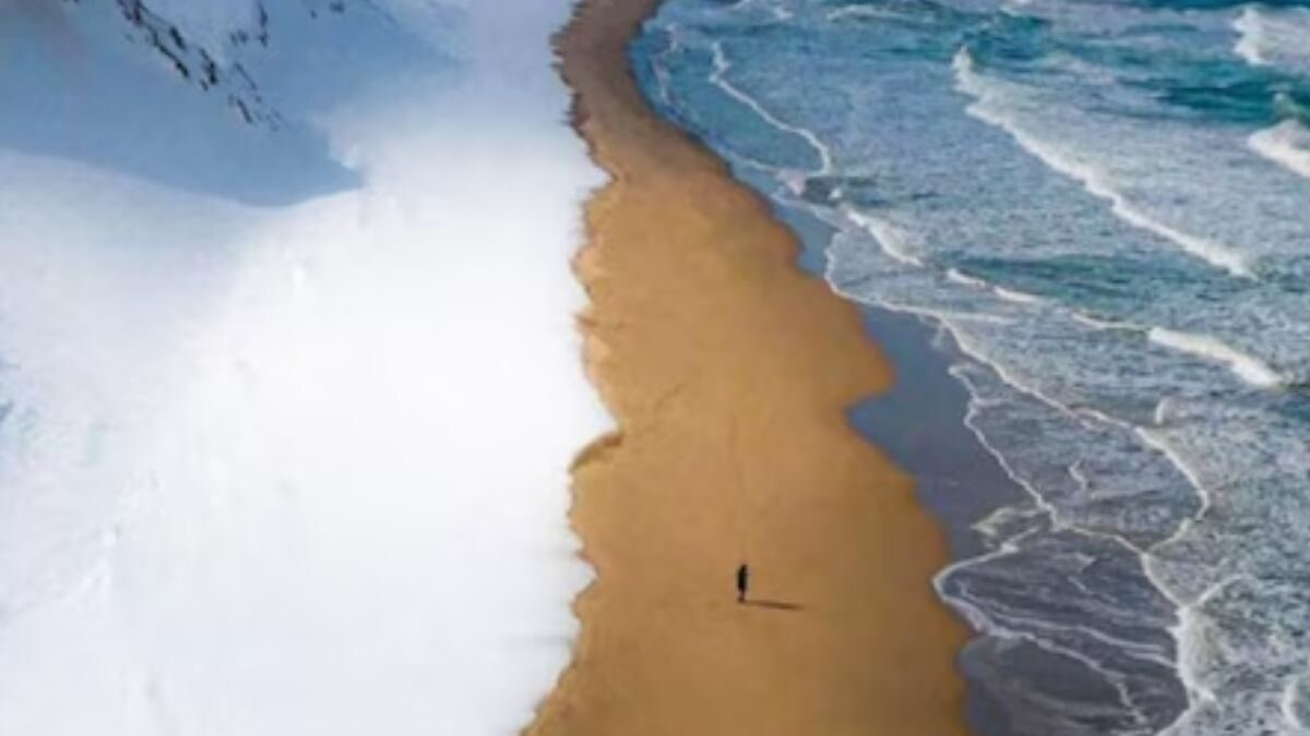This Japanese Beach Is A Beautiful Confluence Of Sea, Sand And Snow ...