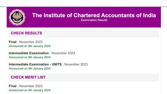 CA Inter, Final November 2023 Results Live Updates: ICAI Releases ...