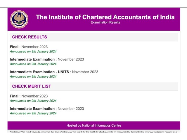 CA Inter, Final November 2023 Results Live Updates: ICAI Releases ...