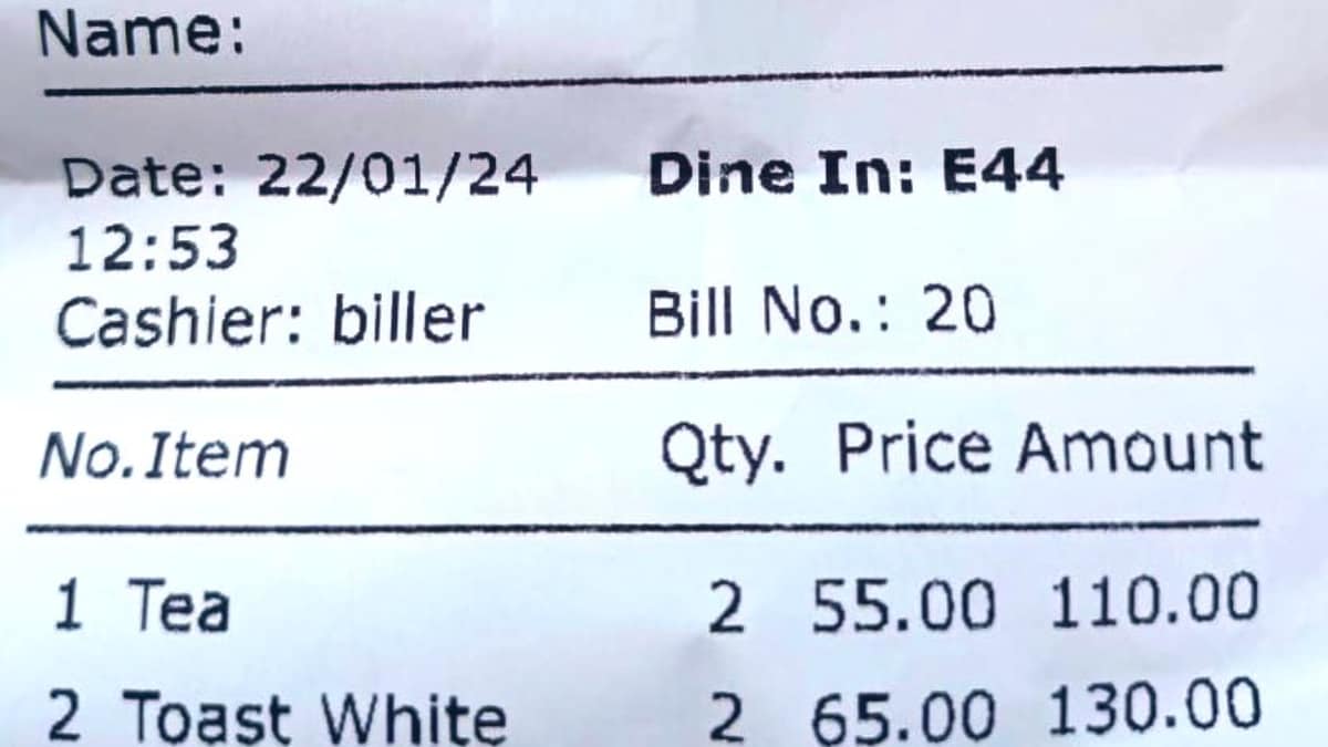 Restaurant In Ayodhya Gets Notice For Charging Rs 252 For Tea And Toast ...