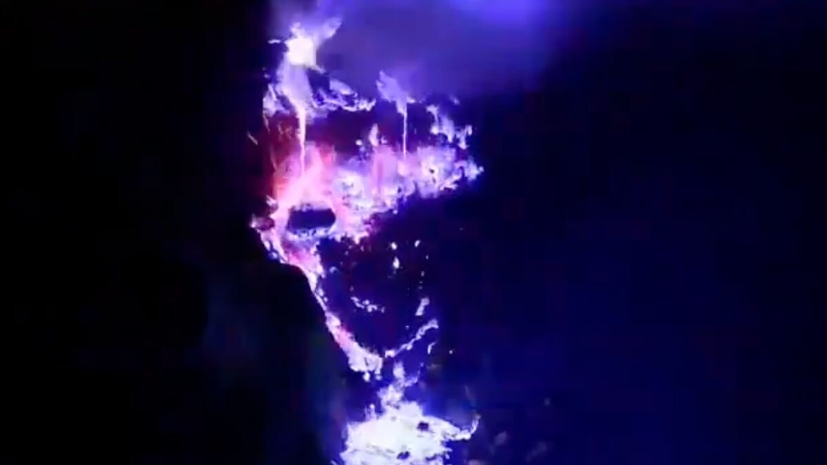 Watch: Stunning Electric-Blue Flames Erupt From Volcano In Indonesia ...