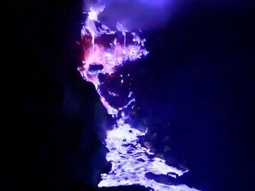 Watch: Stunning Electric-Blue Flames Erupt From Volcano In Indonesia ...