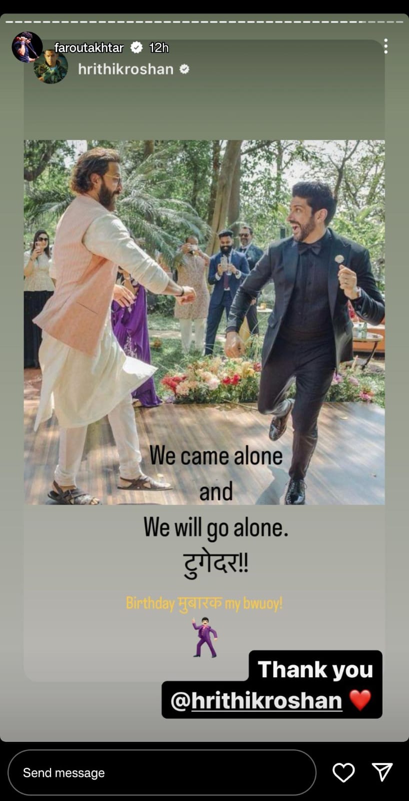 Hrithik Roshan’s Birthday Wish For His 'Bwuoy' Farhan Akhtar Is Goals ...