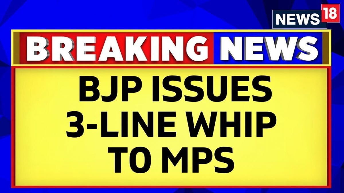BJP Issues 3-Line Whip to MPs Ahead of PM's Reply to The Motion of ...