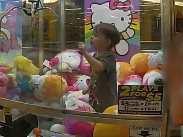Watch | Three-Yr-Old Gets Stuck Inside Hello Kitty Claw Machine, Cops ...