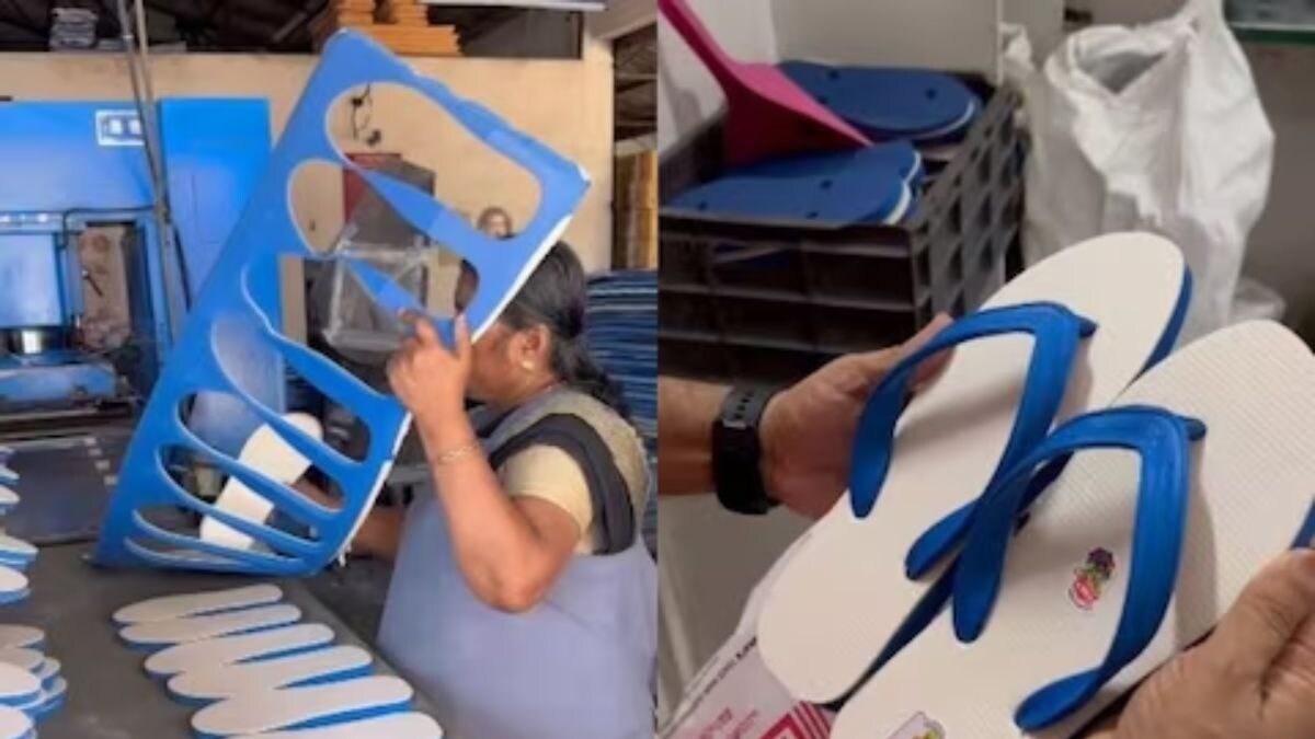 Viral Video Shows How Rubber Slippers Are Made - News18