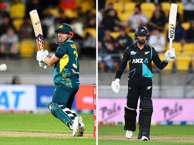 NZ vs AUS: Australia's David Warner and New Zealand's Devon Conway ... NZ vs AUS: Australia's David Warner and New Zealand's Devon Conway ...