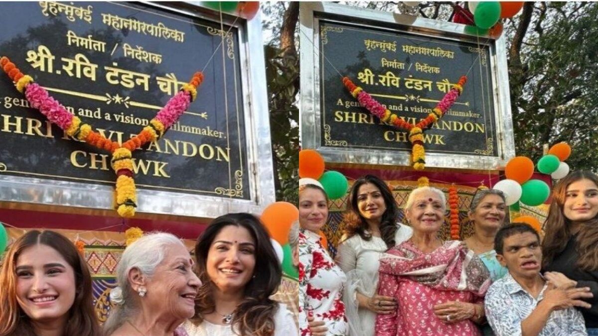 Raveena Tandon Unveils Chowk In Mumbai Named After Father Ravi Tandon ...