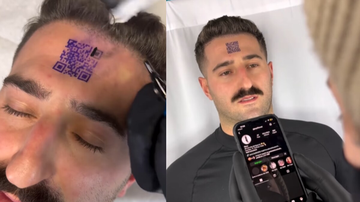 Man Gets QR Code Tattoo On Forehead, People Want To Know The Reason ...