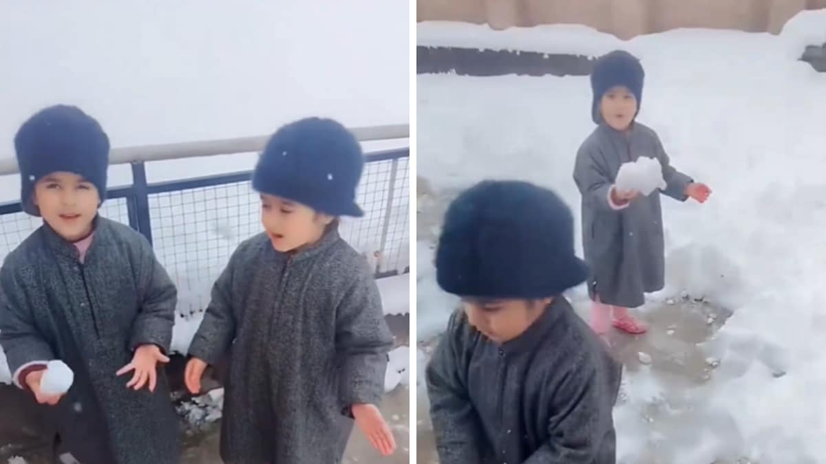 This Video Of Little Girls Enjoying First Snowfall In Kashmir Will Make ...