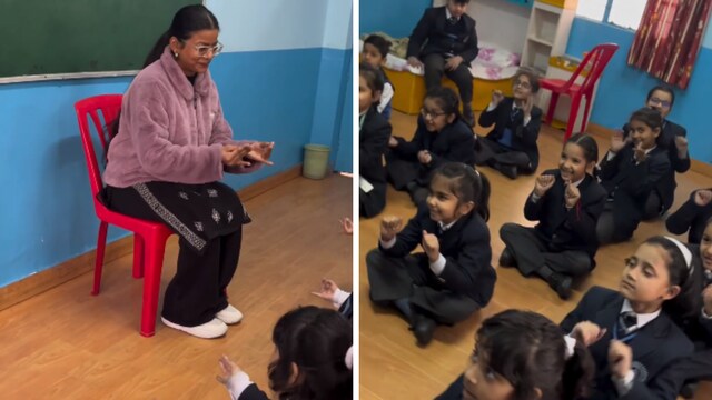 Woman Teaches Dance Steps To Students On Justh's Viral Song Chor ...