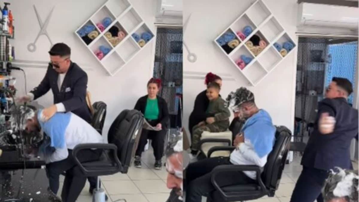 Video Of Barber Slapping Customer's Head While Washing Hair Viral ...