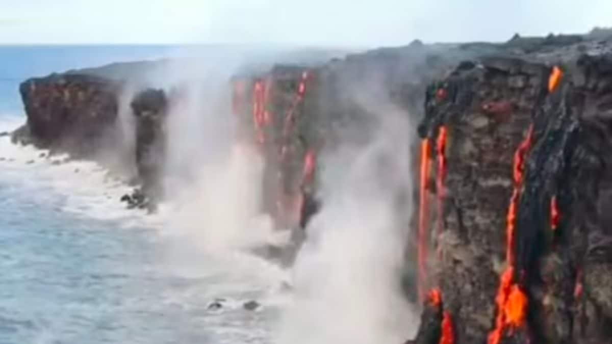 Watch: Mesmerising Moment Lava Met Pacific Ocean At Hawaii's Big Island ...