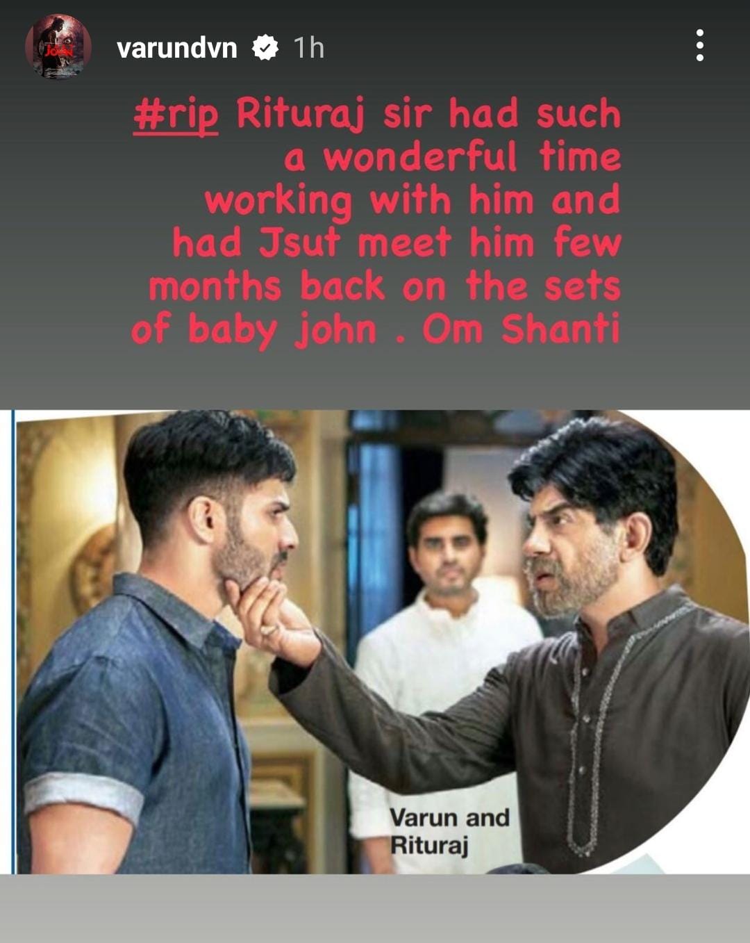 Varun Dhawan Pays Tribute To Rituraj Singh, Recalls 'Wonderful Time' During Badrinath Ki ...