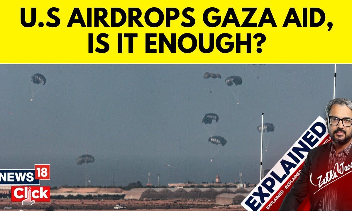 US Aid To Gaza | Gazans react To The First USA Aid Airdrop | Gaza ...