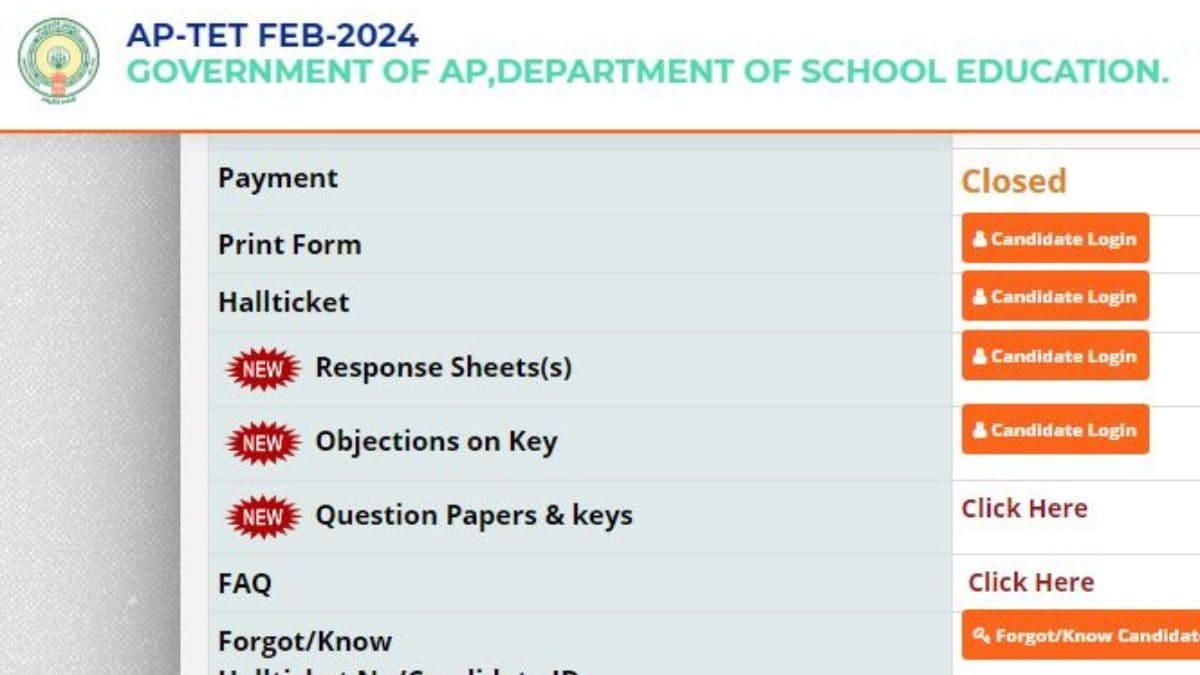 AP TET 2024 Answer Key Released at aptet.apcfss.in; Steps to Raise ...