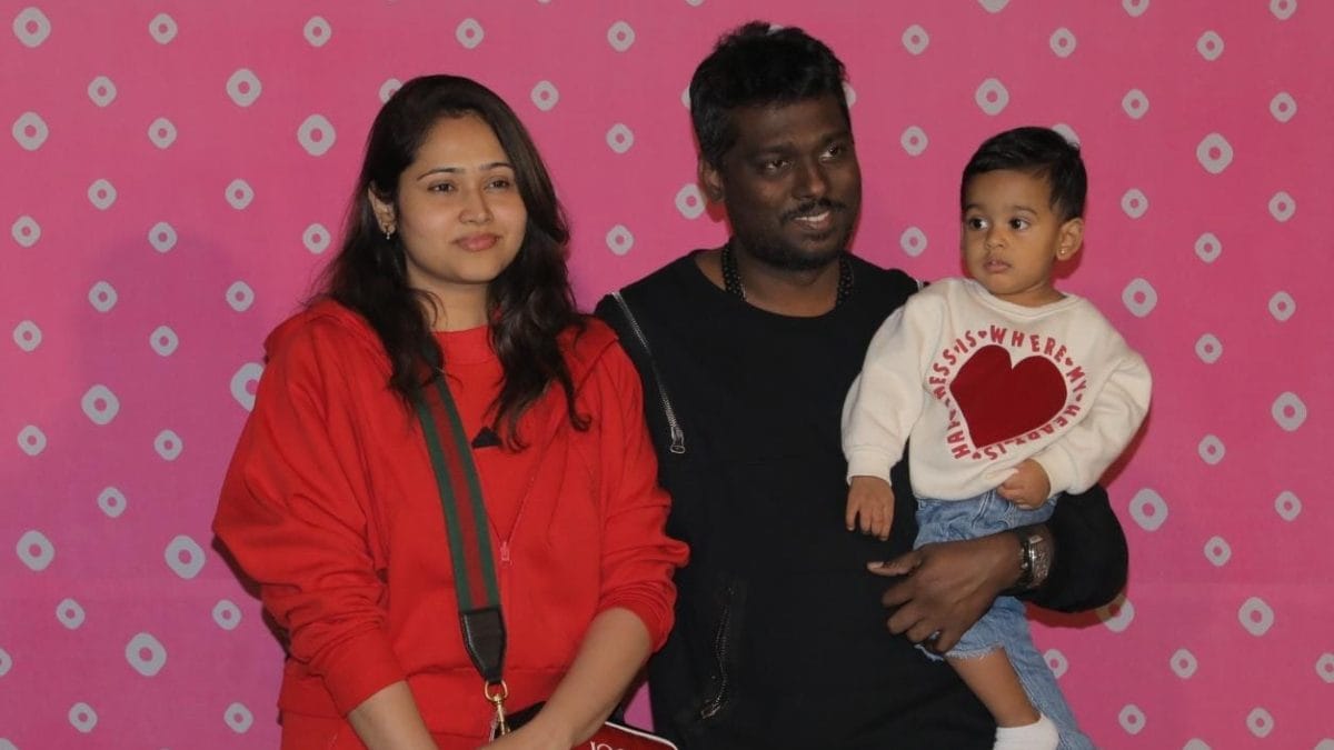 Atlee Holds Son Meer In Arms, Poses With Wife Priya As He Reaches ...