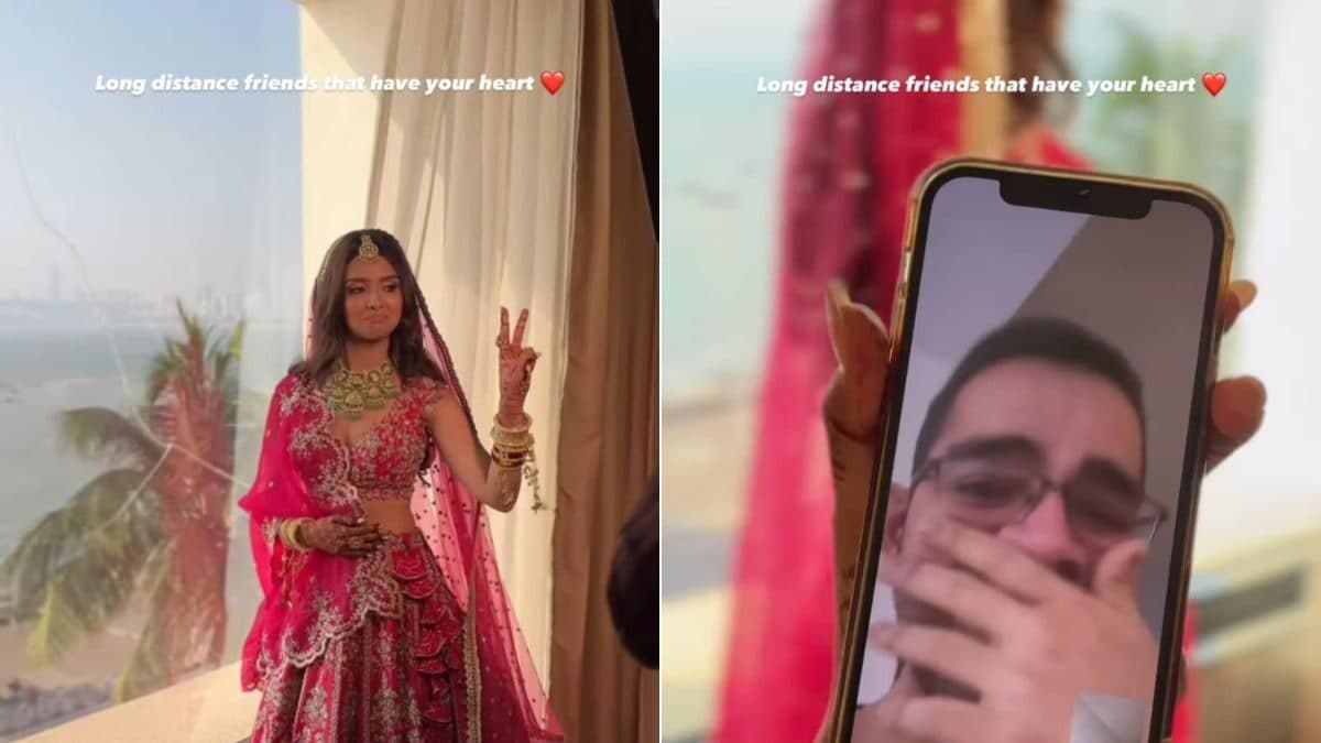 Bride's Emotional Reaction After Revealing Her Look To Long Distance ...
