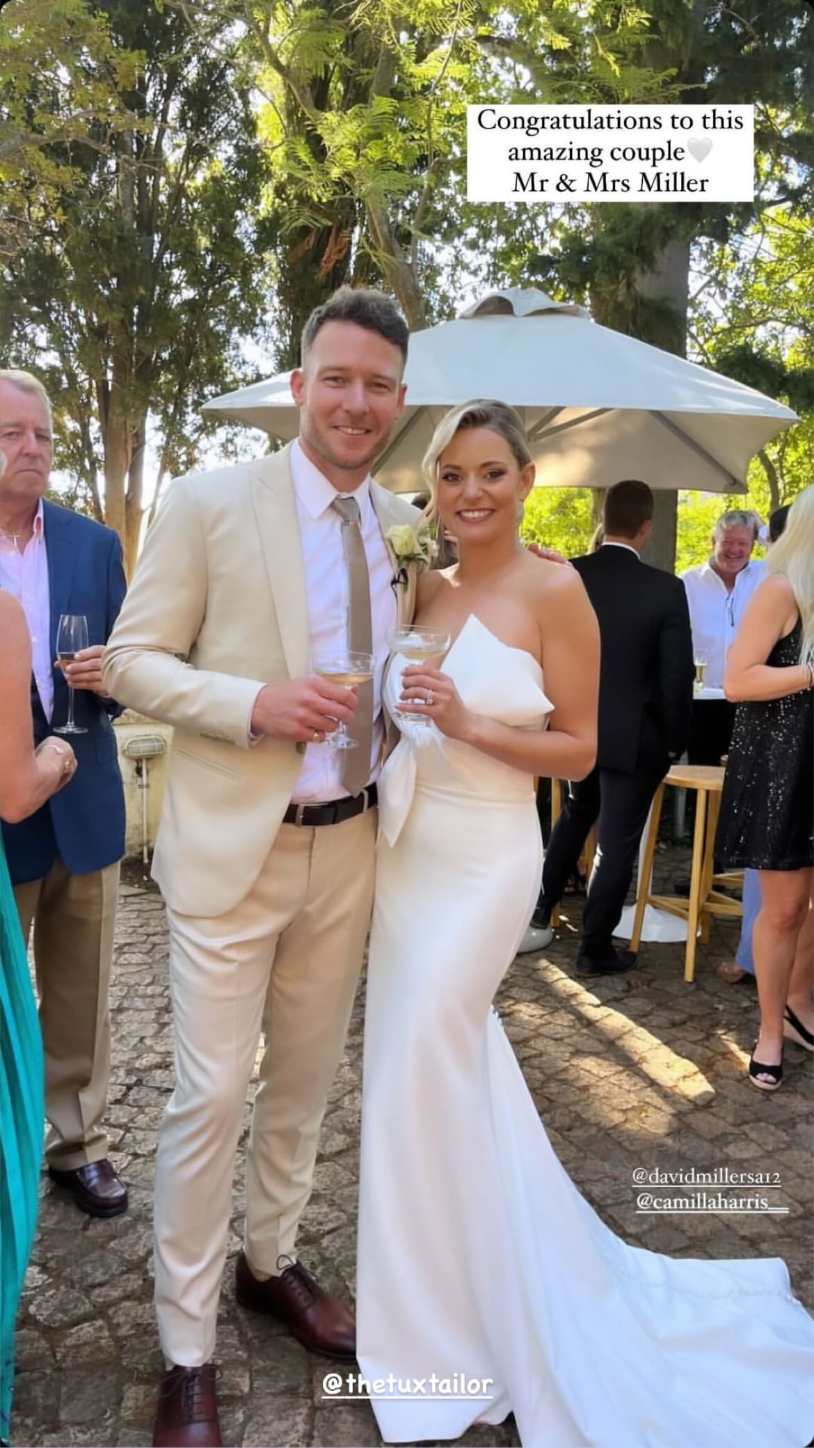 David Miller Exchange Vows With Longtime Girlfriend Camilla Harris in ...