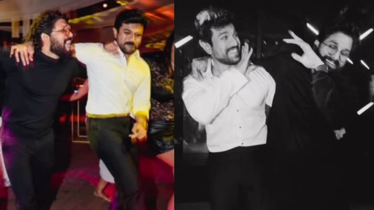B'day Boy Ram Charan And Allu Arjun Dance To Naatu Naatu, Strike Pushpa ...